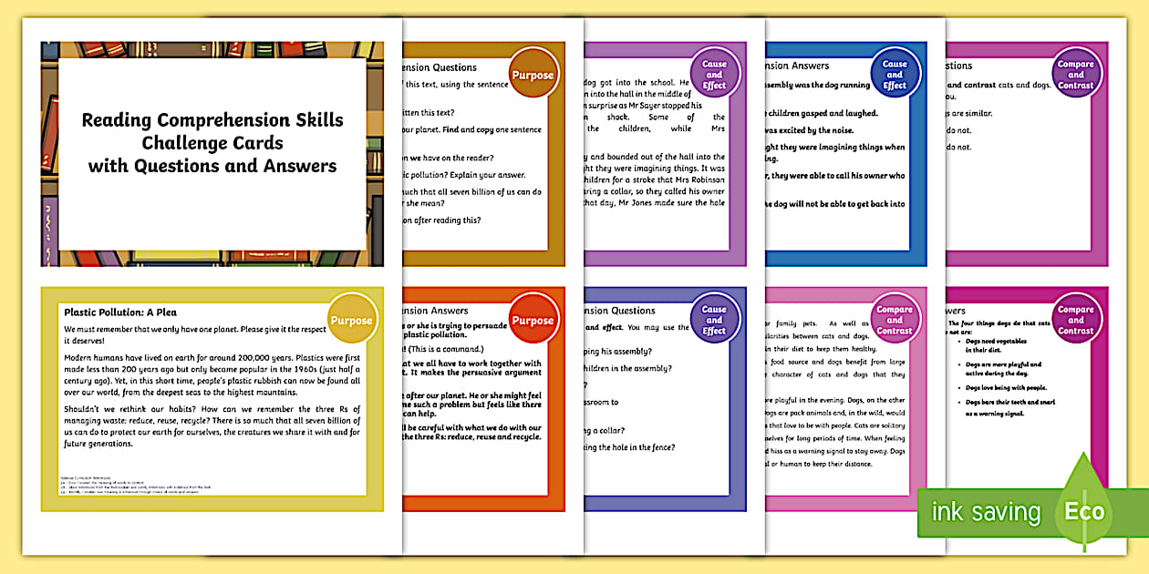 Learning Resource Reading Comprehension Cards | Year 4