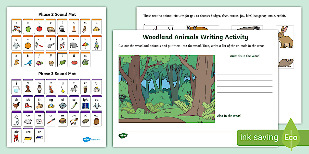 Woodland Animals Writing Activity | Twinkl (Teacher-Made)
