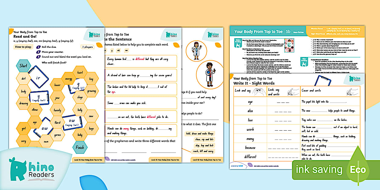 Level 5b Your Body from Top to Toe Guided Reading Pack