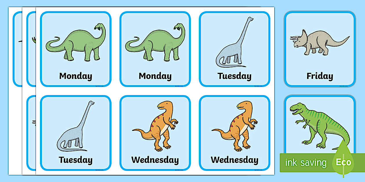 Dinosaur Days of the Week Snap Game (teacher made) - Twinkl