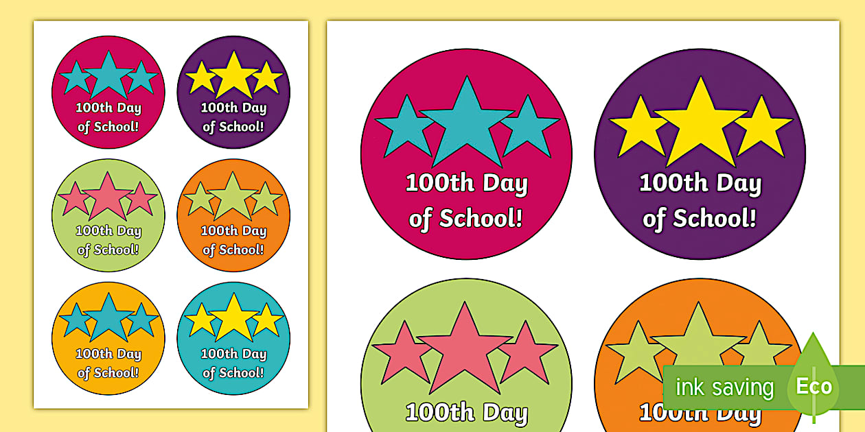 Editable 100 Days of School Badges (teacher made) - Twinkl