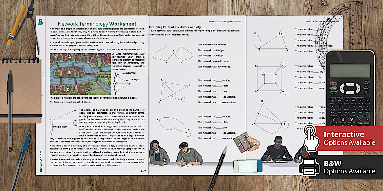 Networks Terminology Worksheet (teacher made) - Twinkl
