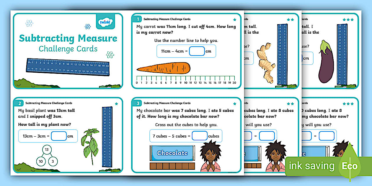 👉 Subtracting Measures Challenge Cards (teacher made)
