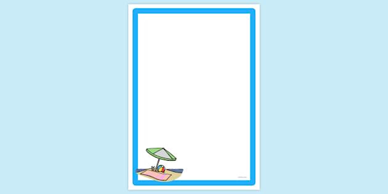 Simple Blank Beach Page | Page Borders | Twinkl