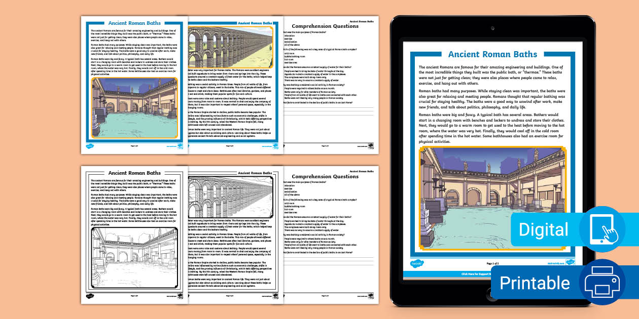 Ancient Roman Baths Comprehension | Resource | Twinkl USA
