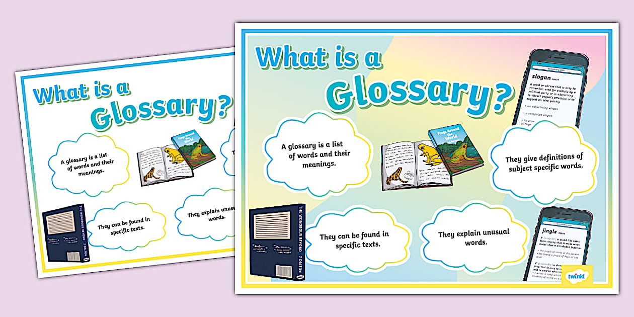 What Is a Glossary? Display Poster (teacher made) - Twinkl