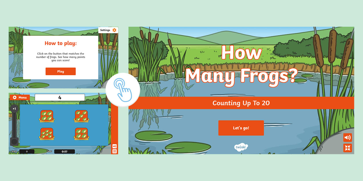 How Many Frogs? Counting up to 20 Interactive Game - Twinkl