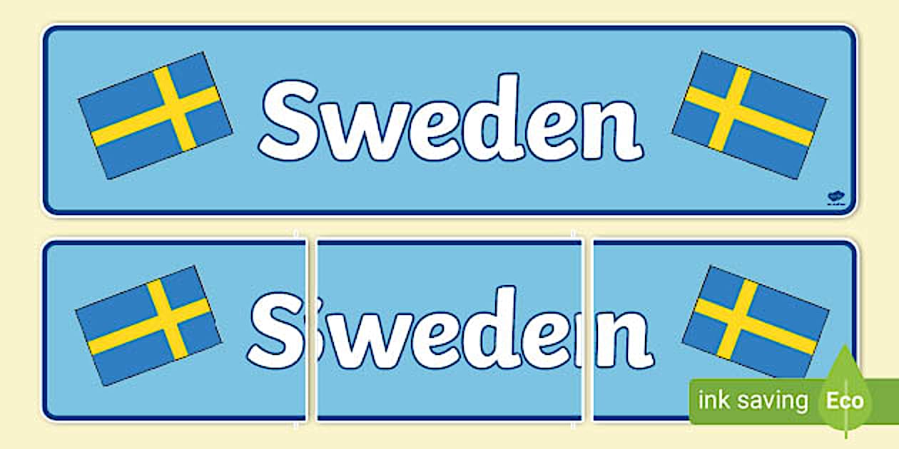 Sweden Display Banner (teacher made) - Twinkl