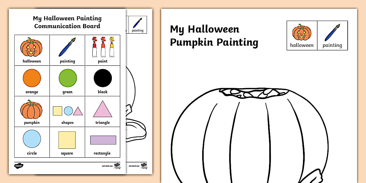 Halloween Pumpkin Painting Activity with Visual Supports