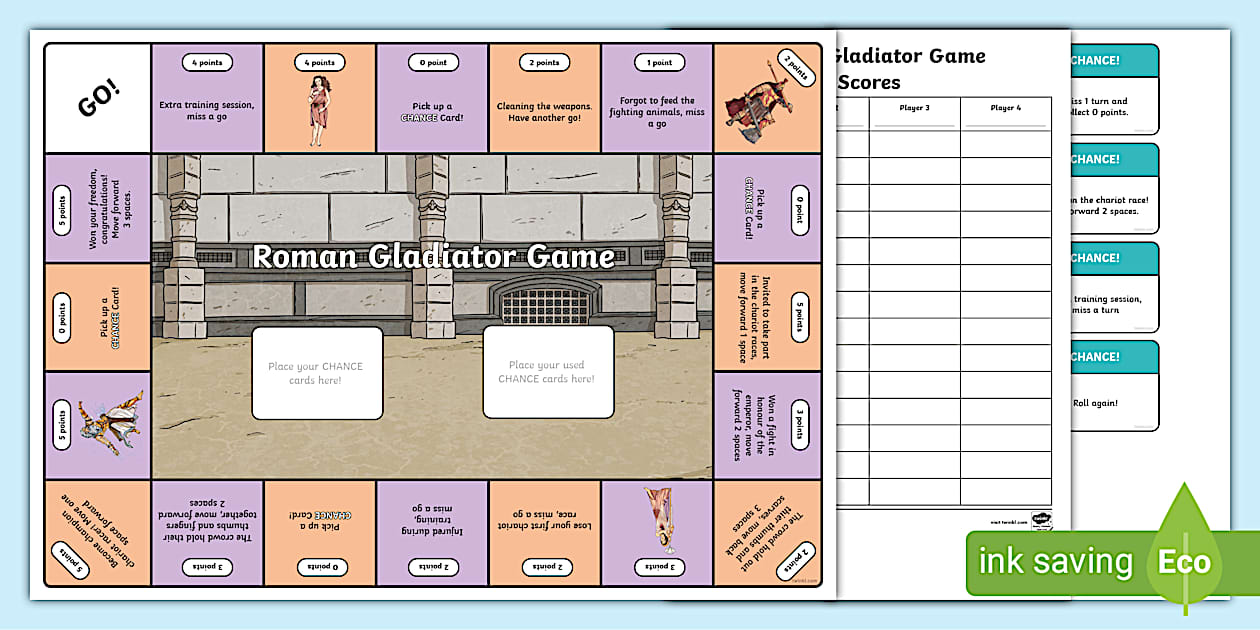 Editable Roman Gladiator Board Game (teacher made) - Twinkl