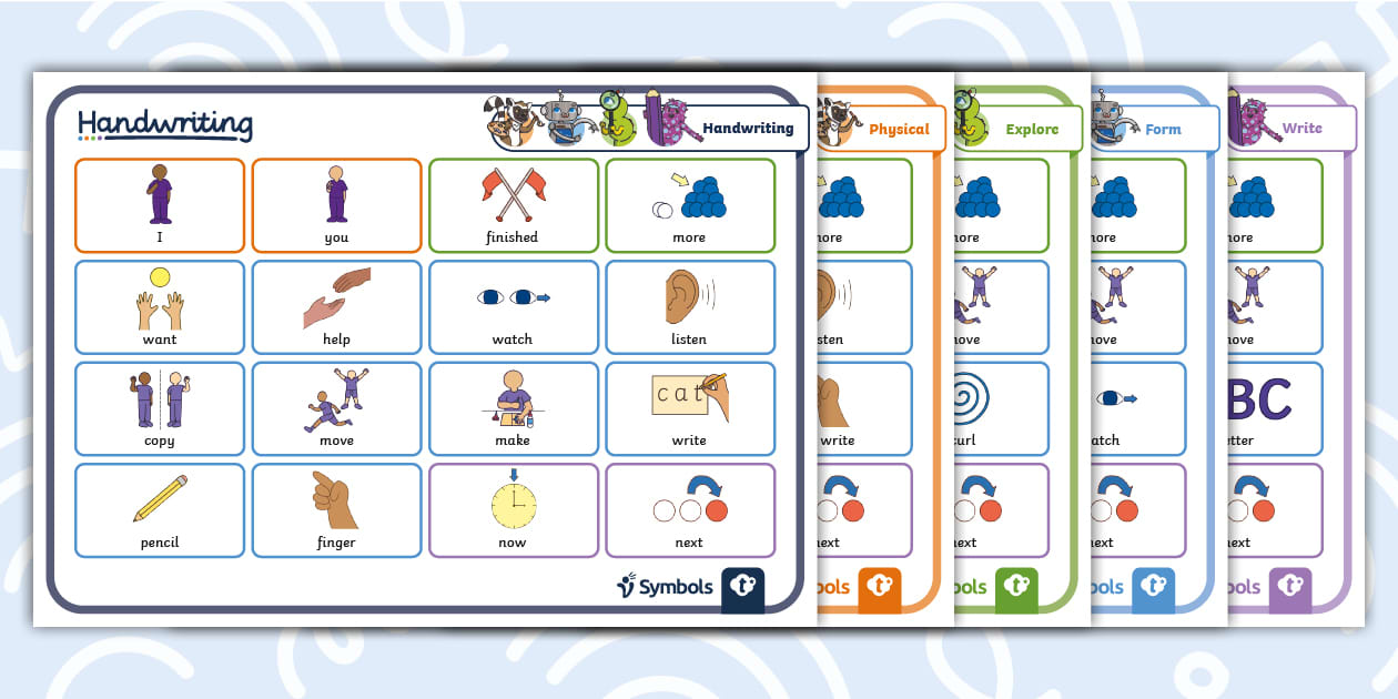 Early Handwriting AAC Mats