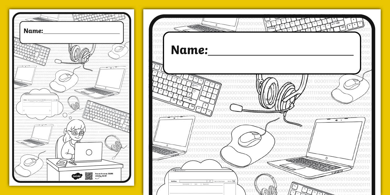 Computing Colouring Book Cover (teacher made) - Twinkl