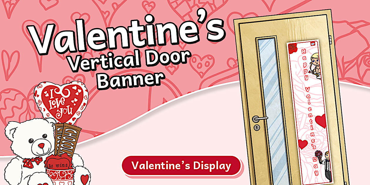 Valentines Vertical Door Banner
