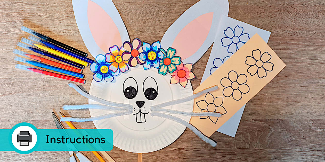 Easter Bunny With Flowers | Paper Plate Craft - Twinkl