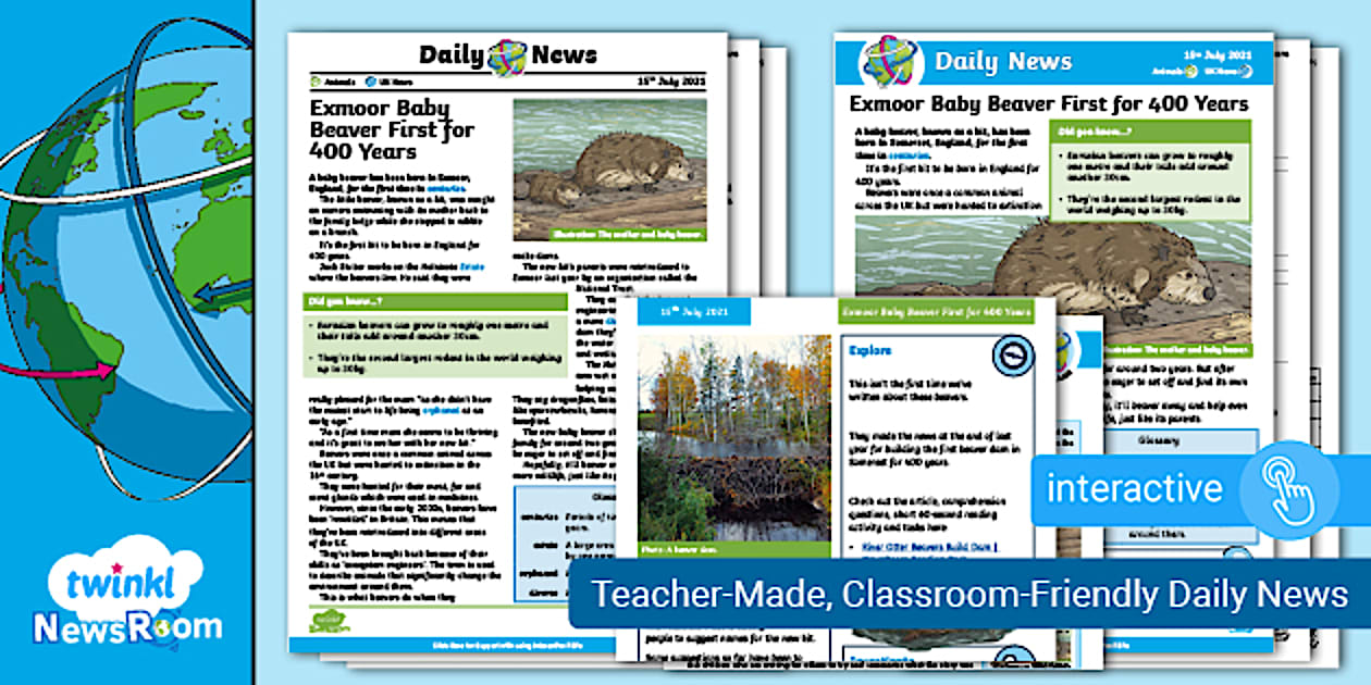 News for Kids: Birth of Baby Beaver! | Reading Comprehension