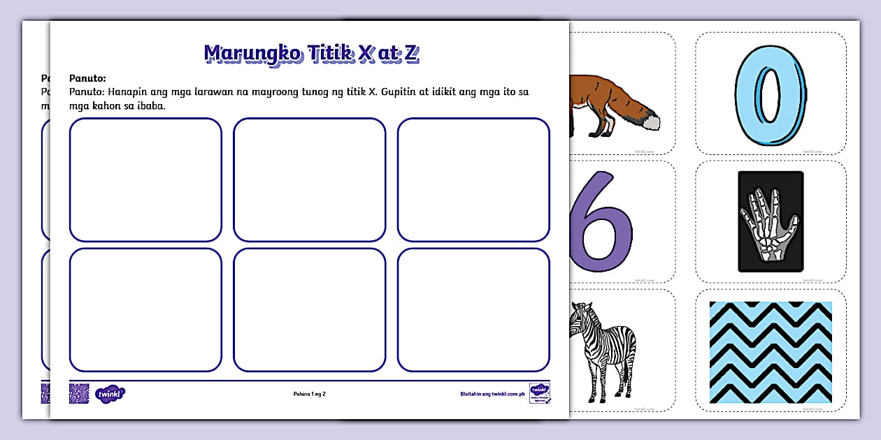 Marungko Titik X at Z Cut And Paste Activity | Philippines | Twinkl