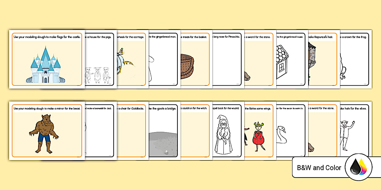 Fairy Tale Modeling Dough Mats (teacher made) - Twinkl