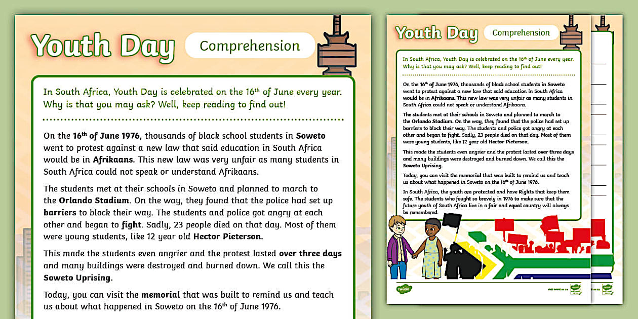 South African Youth Day Comprehension (teacher made)