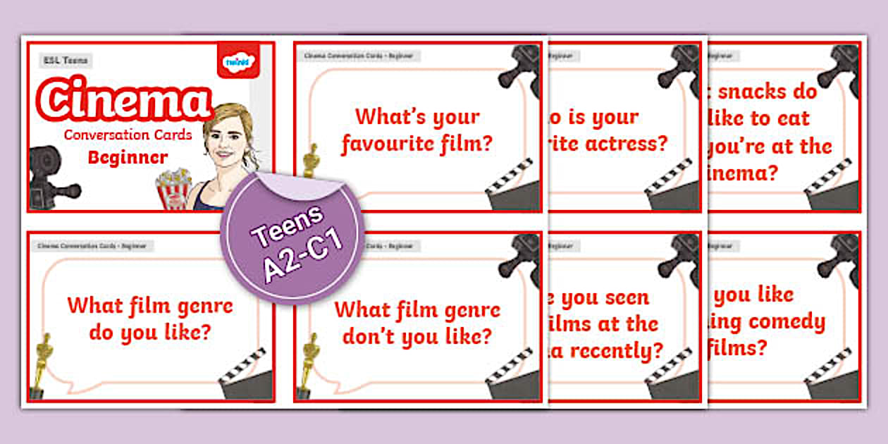 ESL Cinema Conversation Cards [Teens, A2-C1] (teacher made)