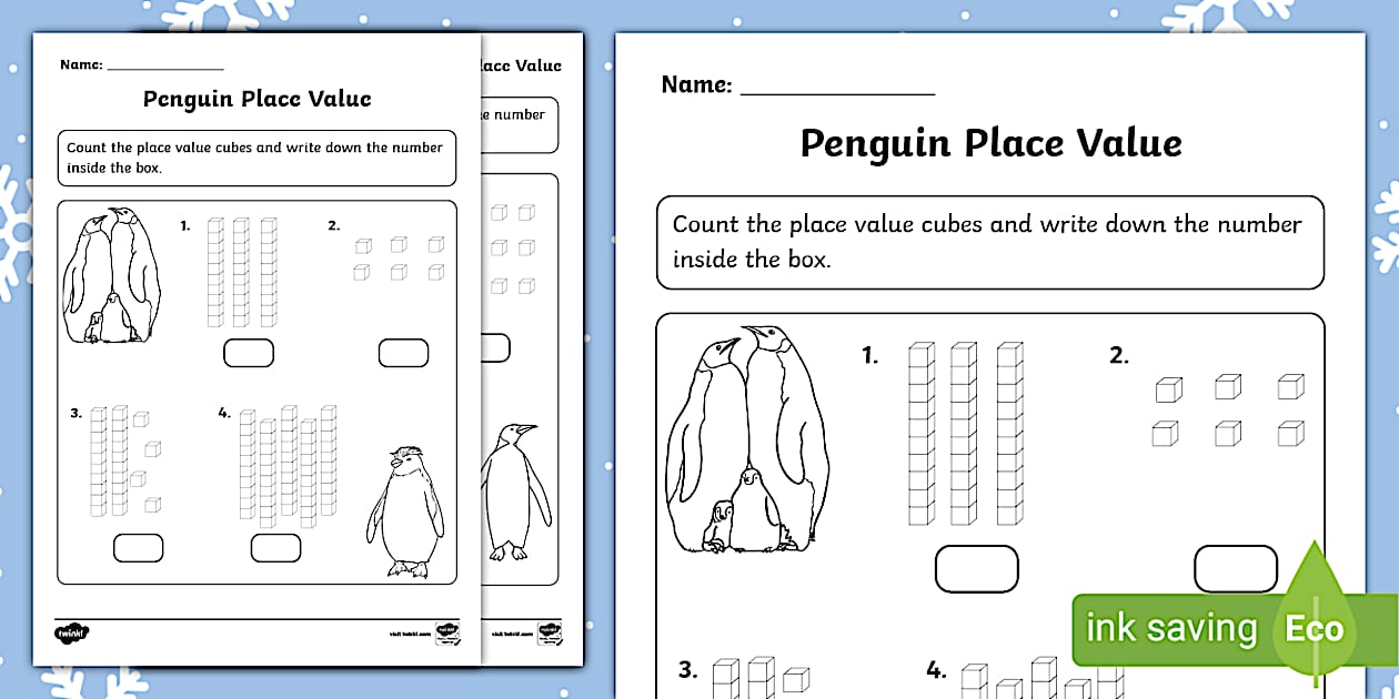 Penguin Place Value Activity Sheet - Twinkl