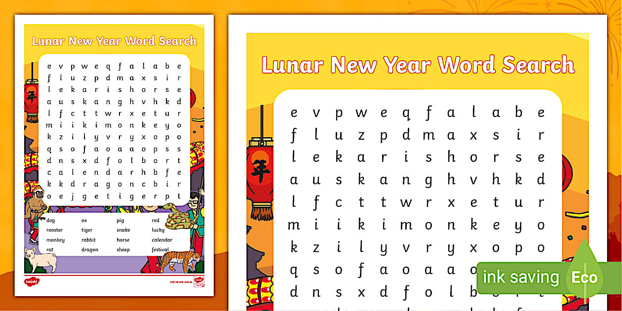 Lunar New Year Word Search (teacher made) - Twinkl