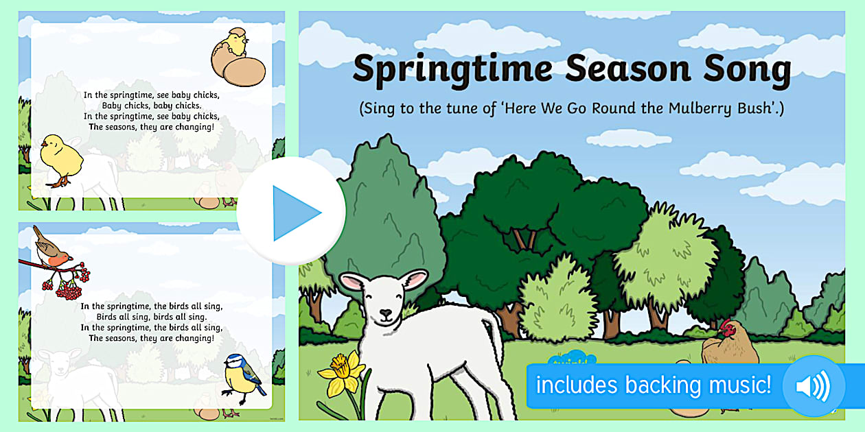 Springtime Season Song PowerPoint (Teacher-Made) - Twinkl