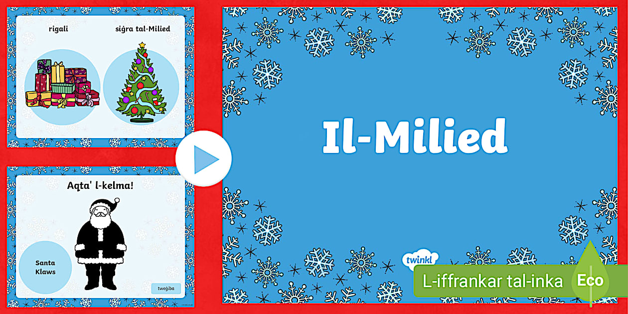 PowerPoint: Vokabularju relatat mal-Milied (Teacher-Made)