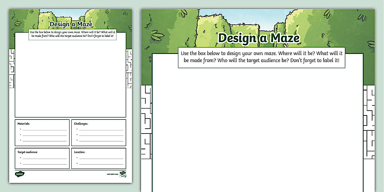 Design a Maze Worksheet (creat de profesori) - Twinkl