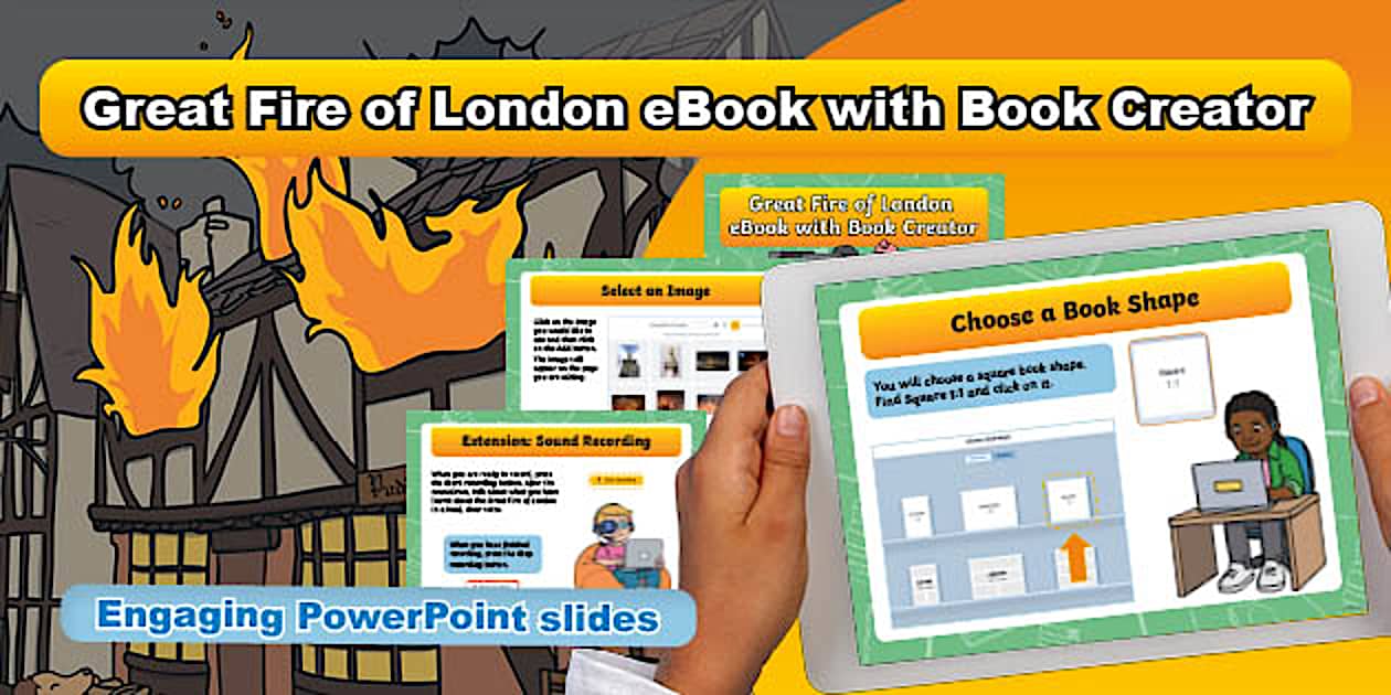 KS1 Great Fire of London Book Creator Presentation - Twinkl