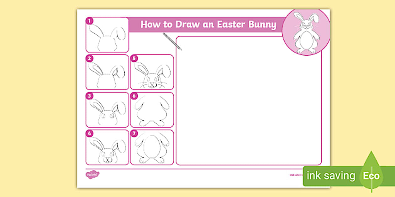 An Easy Easter Bunny Drawing | Easter Arts & Crafts | Twinkl