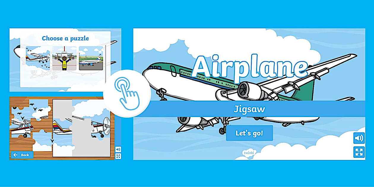 Airplane Interactive Jigsaw (Teacher-Made) - Twinkl