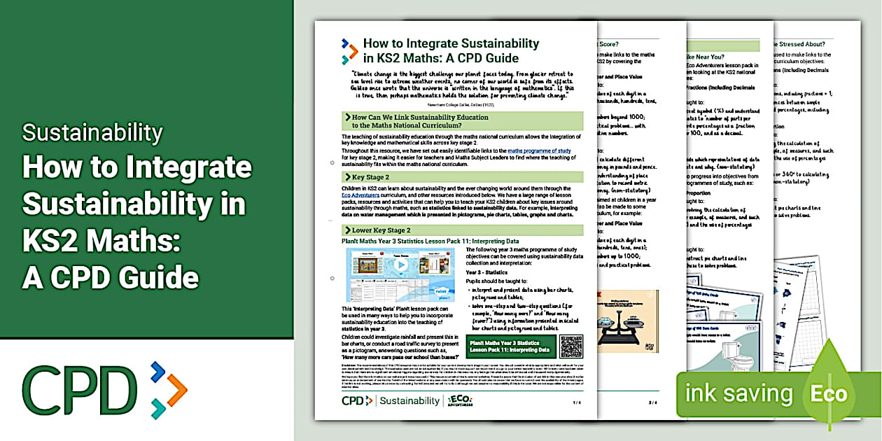 How to Integrate Sustainability into KS2 Maths: A CPD Guide