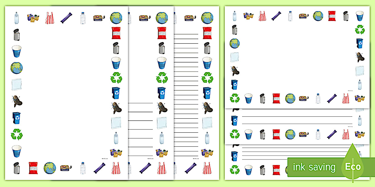 KS2 Stop Plastic Pollution Page Border Pack (teacher made)