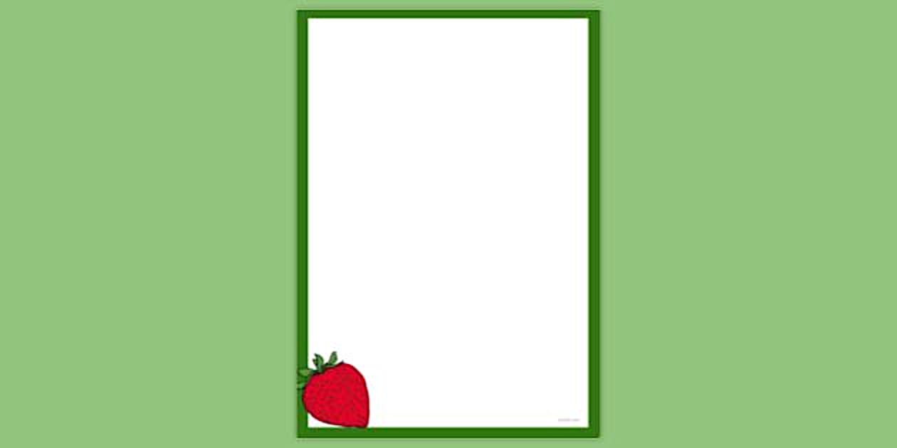 Cute Strawberry Page Border | Page Borders | Twinkl - Twinkl