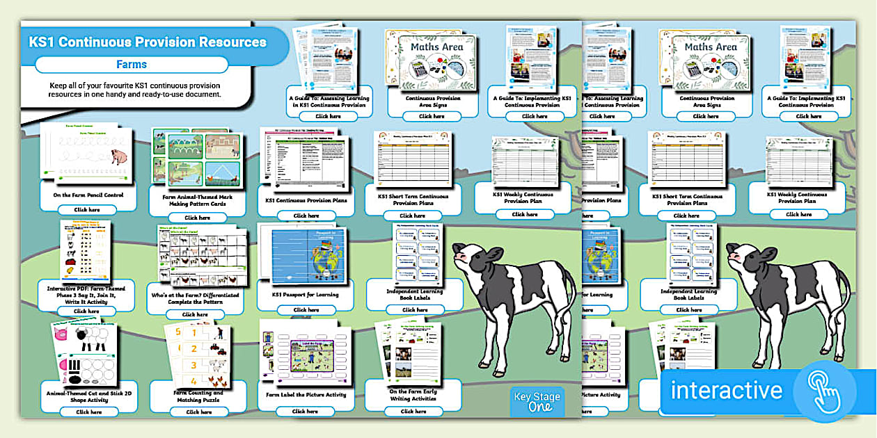 KS1 Continuous Provision Farms | Continuous Provision Packs