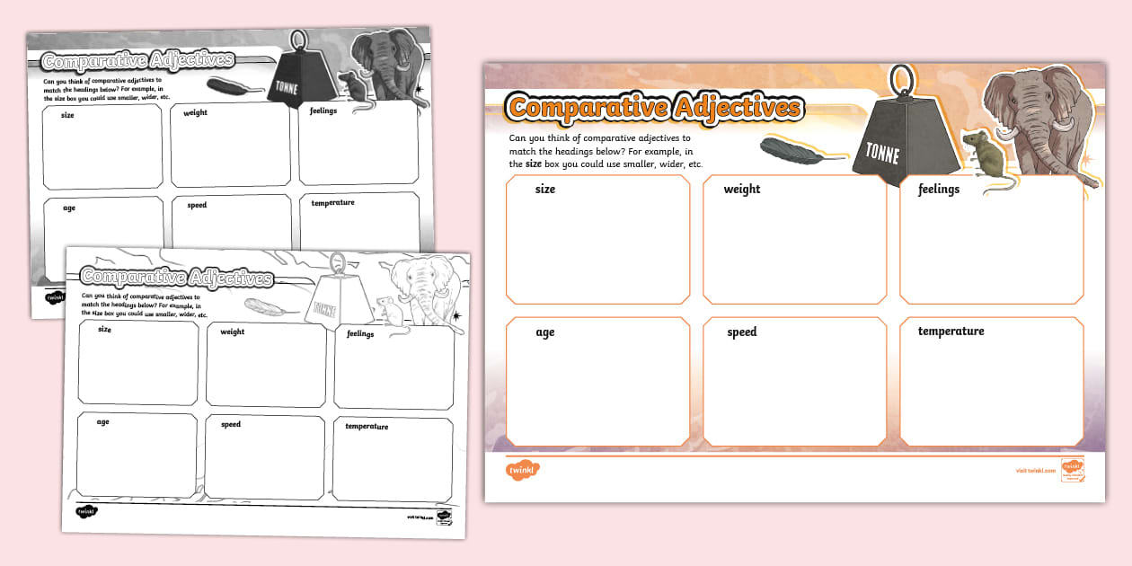 Comparative Adjectives Worksheet (teacher made) - Twinkl
