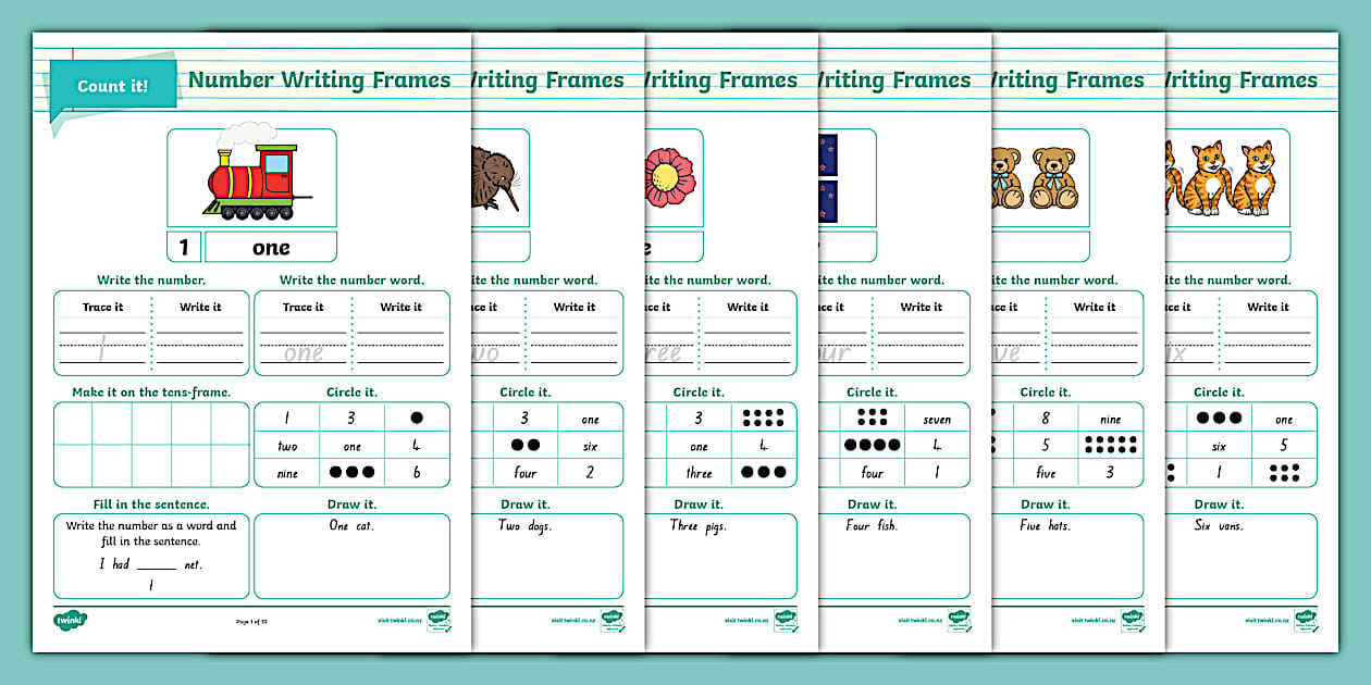 Number Writing Frames (teacher made) - Twinkl