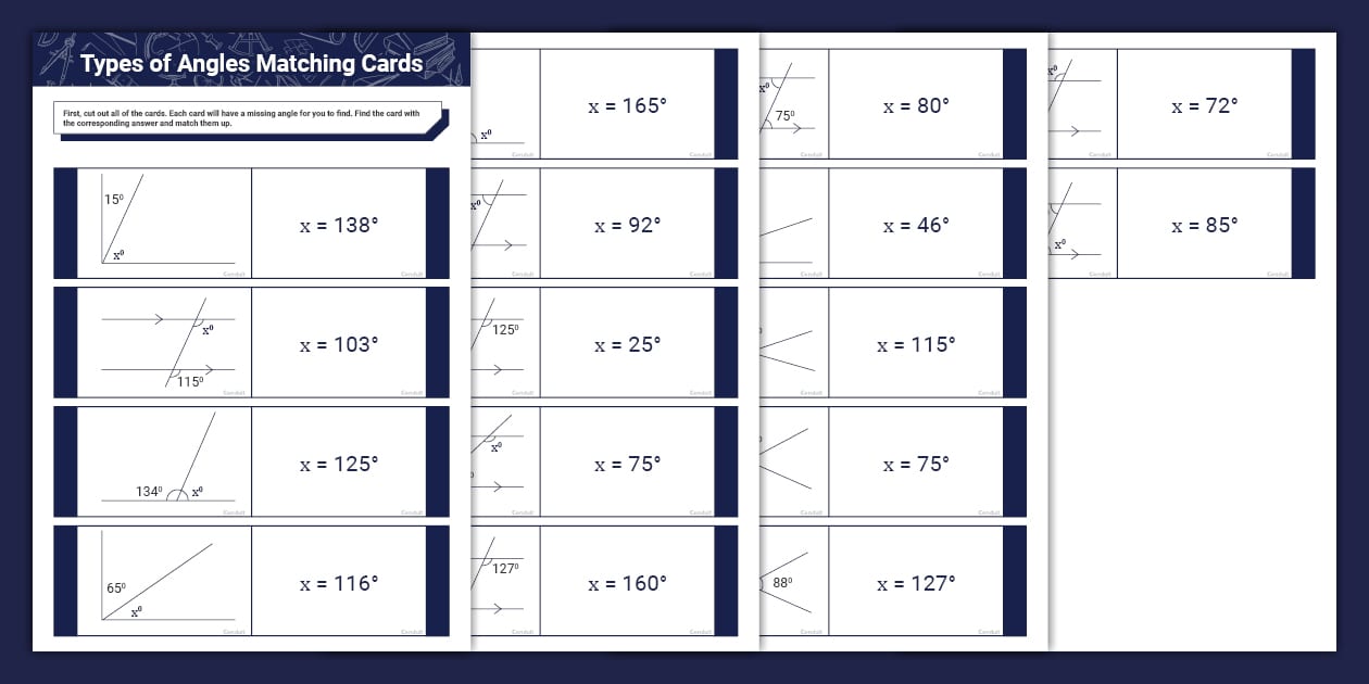 Types of Angles Matching Cards (teacher made) - Twinkl