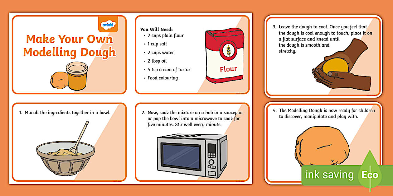 Modelling Dough Quick Recipe Cards (teacher made) - Twinkl