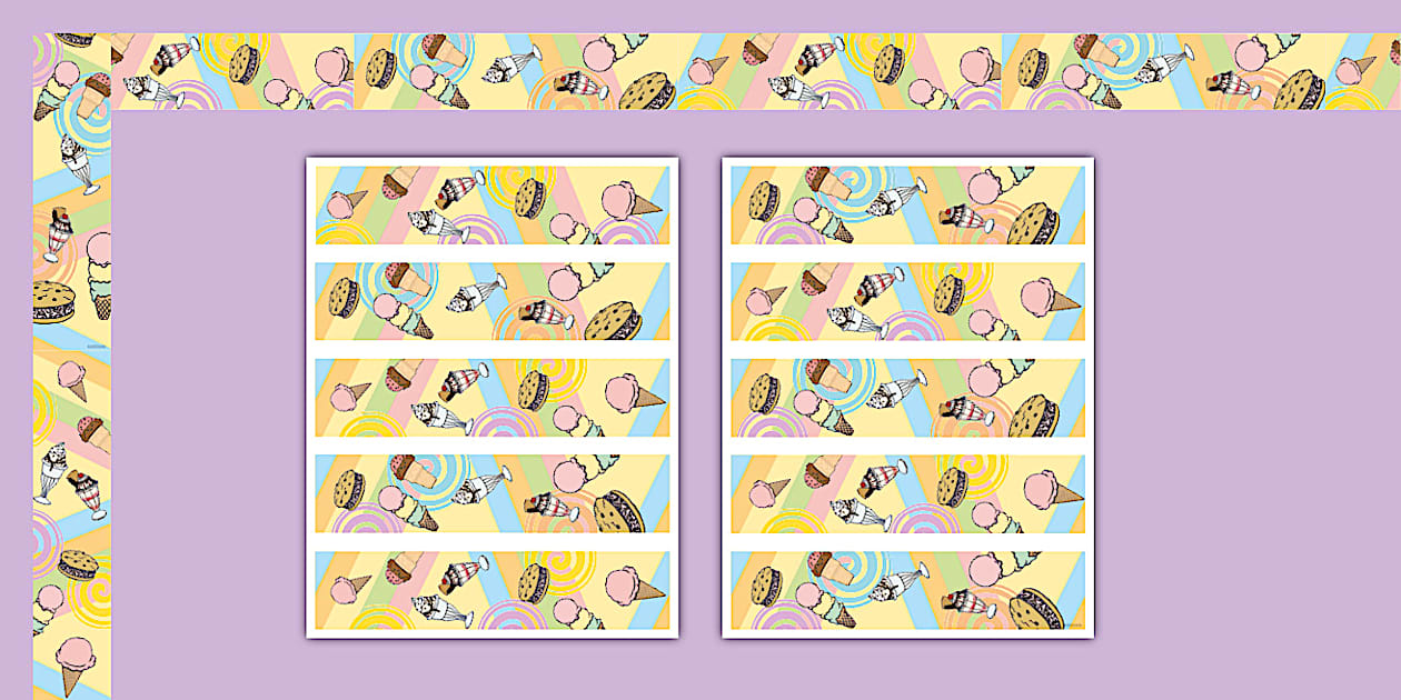 Ice Cream Bulletin Board Borders for Displays | Twinkl USA