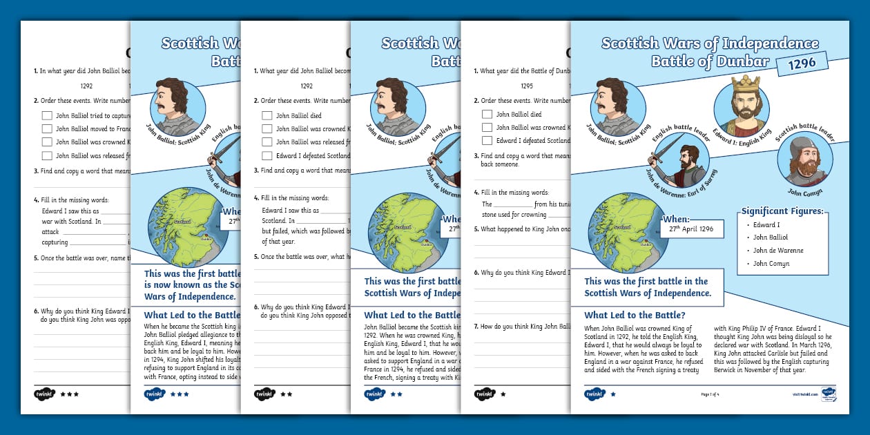 Battle of Dunbar Differentiated Reading Comprehension