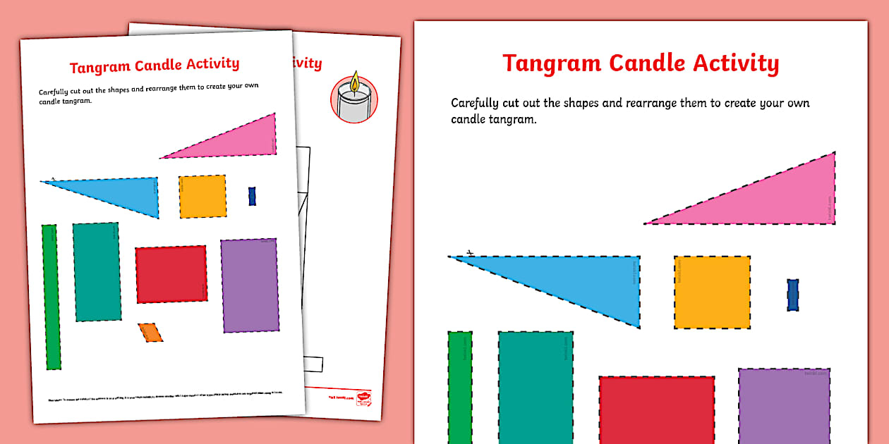 👉 Tangram Candle Activity Puzzle - Twinkl