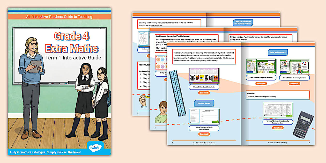 Gr 4: Extra Maths Term 1: Interactive Guide (teacher made)