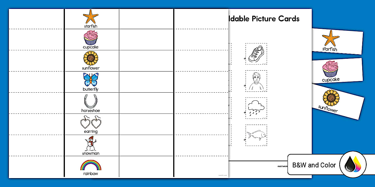 Compound Words Cut and Paste Foldable Worksheet for K-2nd Grade