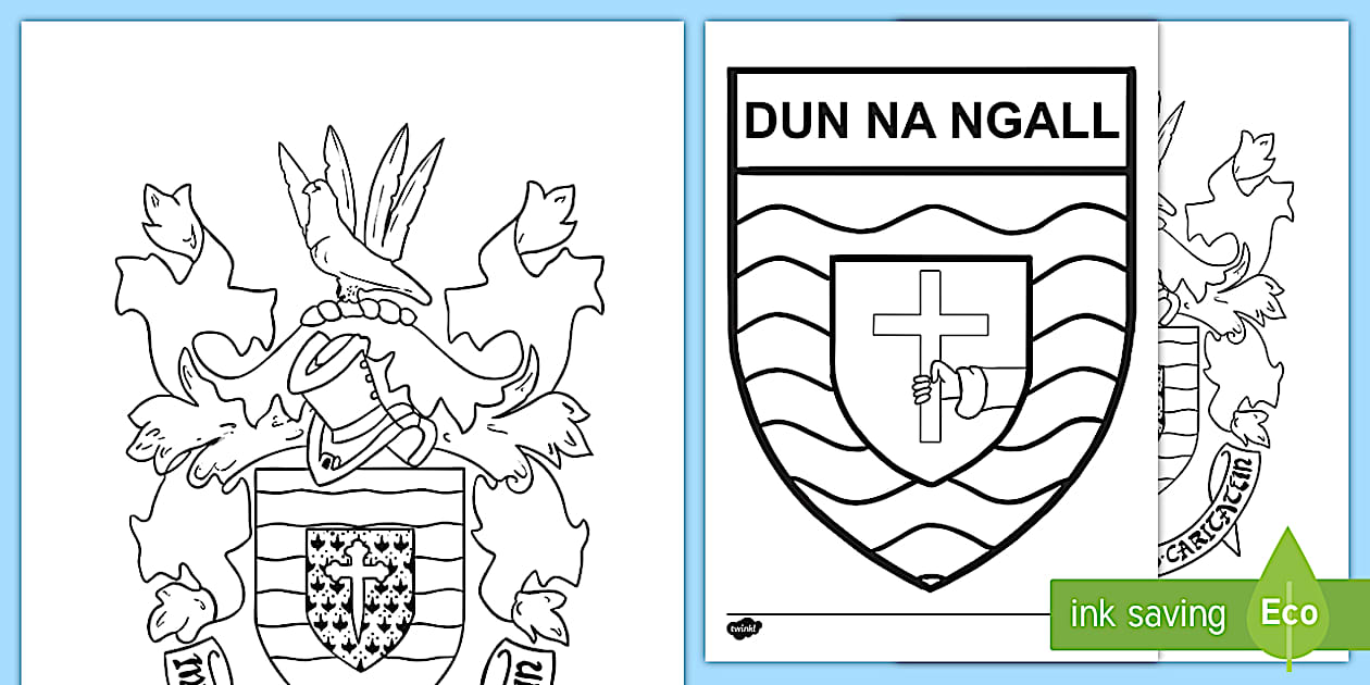 County Donegal Crest Colouring Page - Twinkl