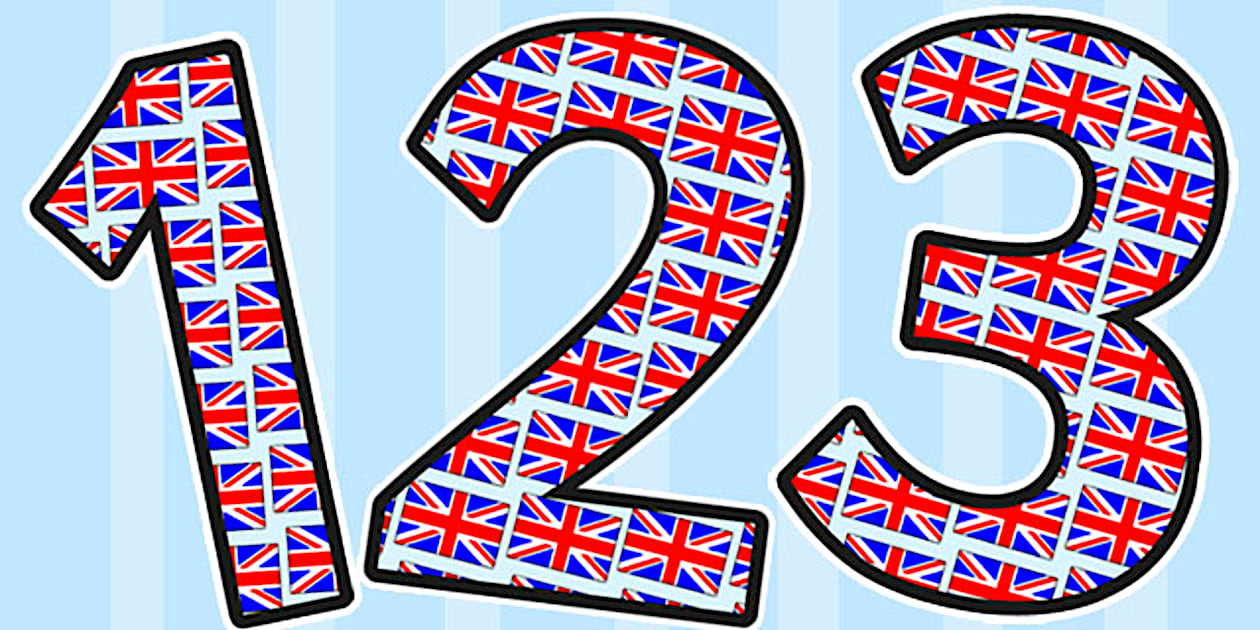 Union Flag Themed A4 Display Numbers (Teacher-Made) - Twinkl