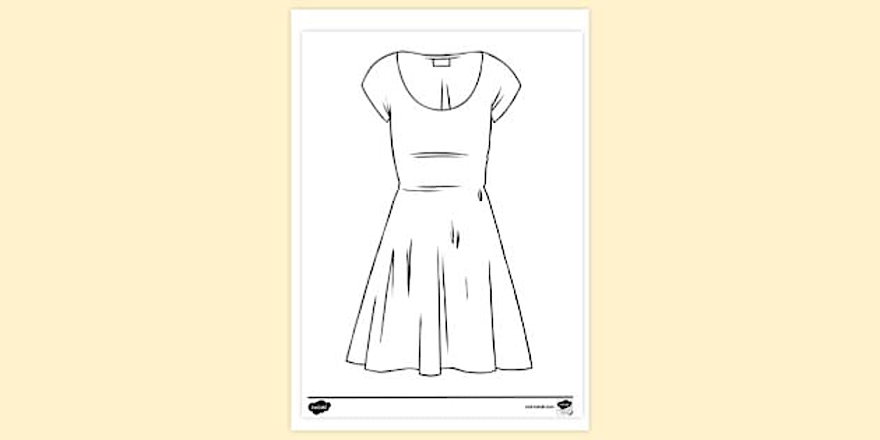 Dress Outline Colouring Sheet | Colouring Sheets | Twinkl