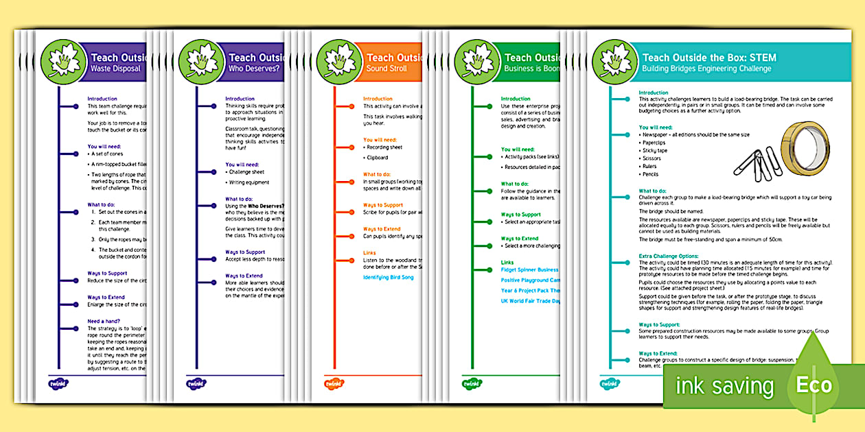 Teach Outside the Box Activity Pack (teacher made) - Twinkl