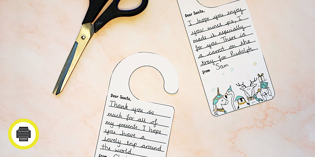 Christmas Door Hanger Craft Activity (teacher made) - Twinkl