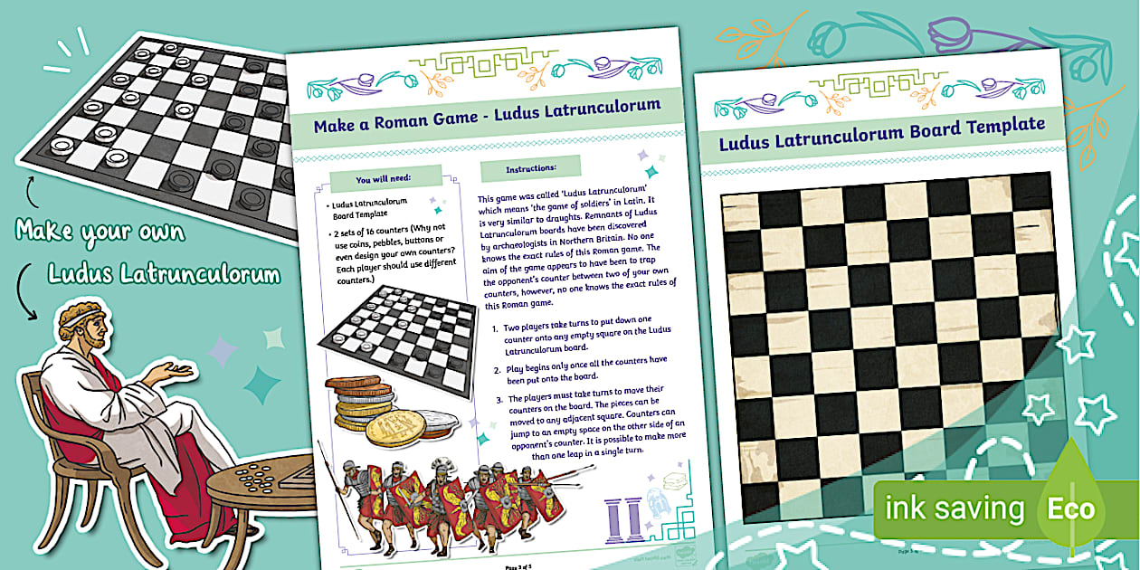 Make a Roman Game - Ludus Latrunculorum Game (Ages 7 - 11)